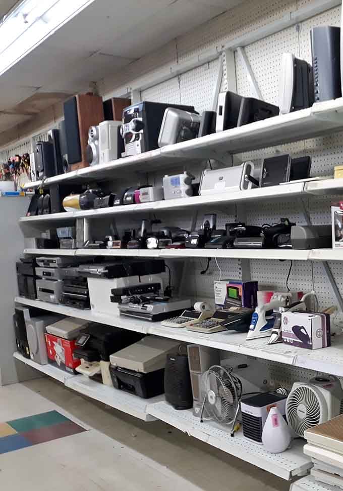 Electronics and appliances wait patiently for second chances, proving yesterday's technology still works perfectly fine today.