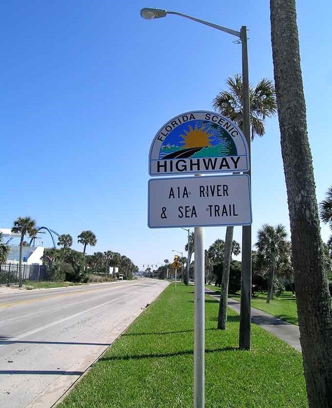 This official scenic highway sign promises river views and coastal treasures &ndash; and boy, does it deliver on that promise.