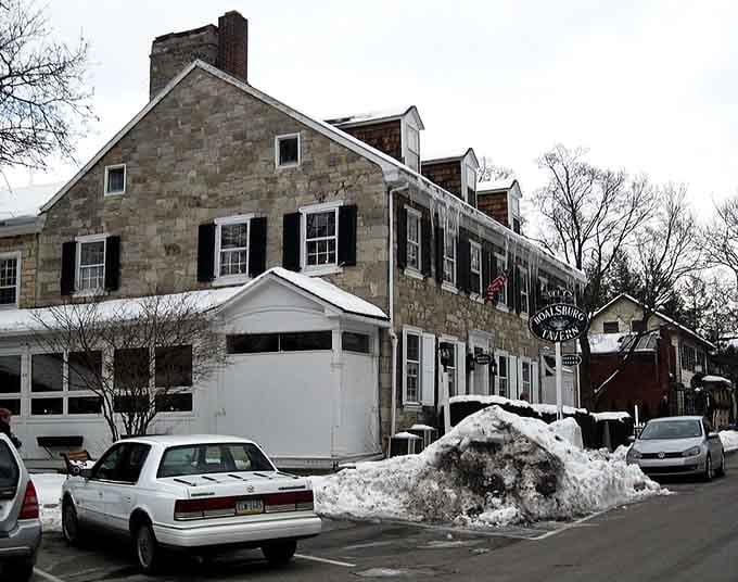 Icicles dangling from a centuries-old stone tavern&mdash;Boalsburg in winter looks like a snow globe you'd want to live in.