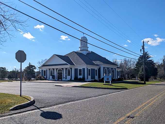 That cupola reaching toward the clouds reminds you that small-town architecture still knows how to make a statement with grace.