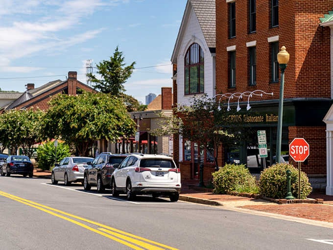 Brick sidewalks and an Italian restaurant line streets where parking spots are worth their weight in gold.