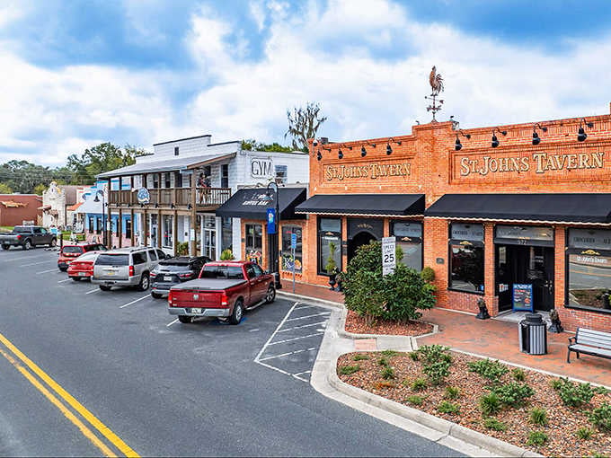 Brick buildings and weathervanes anchor this charming downtown where locals gather and visitors become friends instantly.