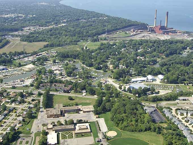 Lake Erie stretches endlessly beyond green neighborhoods where waterfront living doesn't require winning the lottery first.