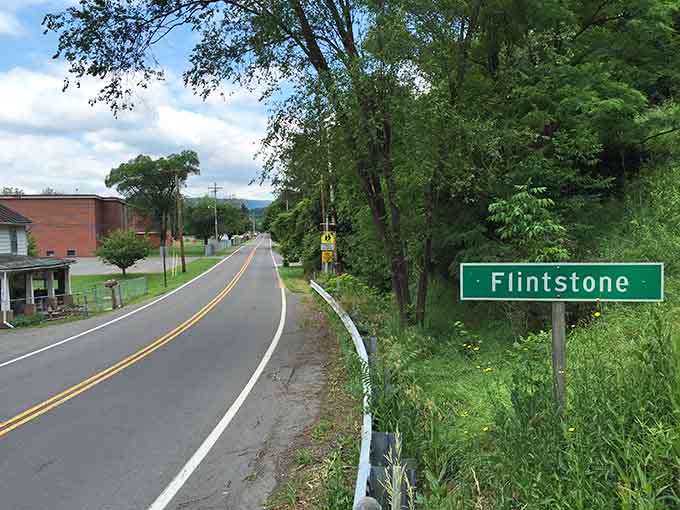 The Flintstone sign marks the gateway to mountain country where the air is crisp and the pace is wonderfully slow.