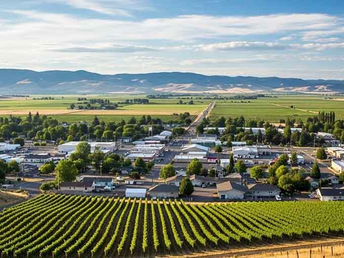 Vineyards in the foreground remind you that wine country living doesn't require Napa prices or pretentious tasting room attitudes.