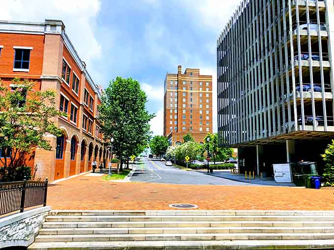 Tree-lined streets and thoughtful urban planning create breathing room between the buildings and the bustle of city life.