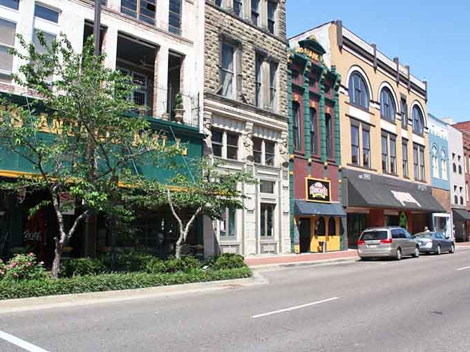Buildings painted in rich jewel tones line the streets with timeless charm, proving that small towns can be both vibrant and sophisticated.
