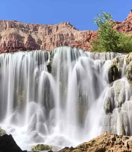 people breathtaking arizona waterfall ftr