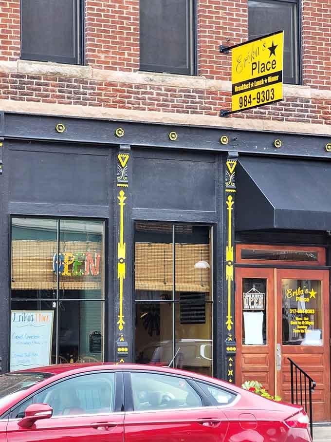 That cheerful yellow sign isn't just advertising, it's a beacon of hope for anyone who takes breakfast seriously.