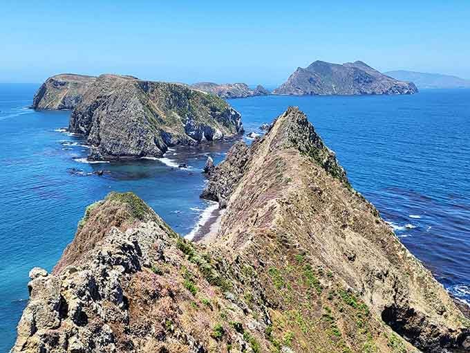 That turquoise water against those rocky cliffs looks like Mother Nature showing off her best work.