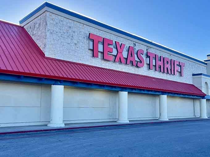 That bold red signage means business, and so do the shoppers pulling into this San Antonio treasure hunt headquarters.