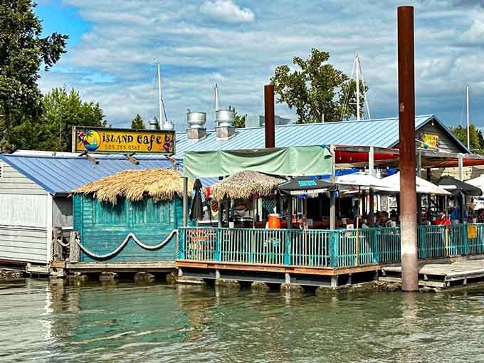 Turquoise walls, thatched roofs, and water all around. Portland just got a whole lot more tropical.