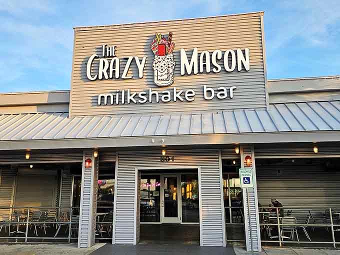 The Crazy Mason Milkshake Bar sits right there on the North Myrtle Beach strip, daring you to drive past it.