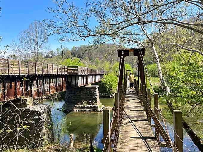 Two bridges, one creek, zero reasons to stay home. The Mendota Trail delivers scenery that makes your screen saver jealous.