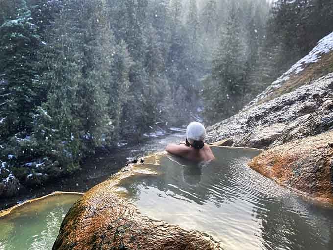 Steam rising, snowflakes falling, and you're warm as toast. Oregon wins again.