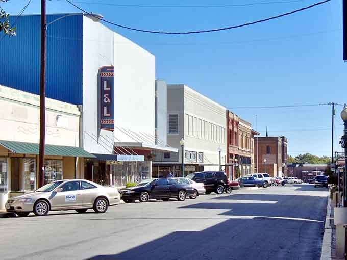 Downtown Palestine's historic storefronts prove that real architecture has curves, character, and stories worth telling.