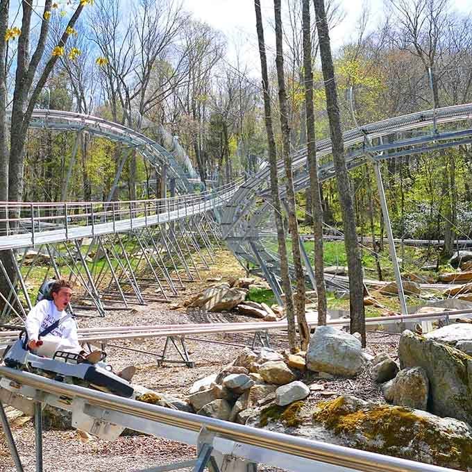 1. ride through north carolina on this insanely fun mountain coaster