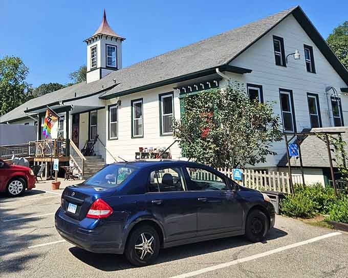 That cupola on top isn't just charming, it's practically waving you into the best thrift adventure in Connecticut.