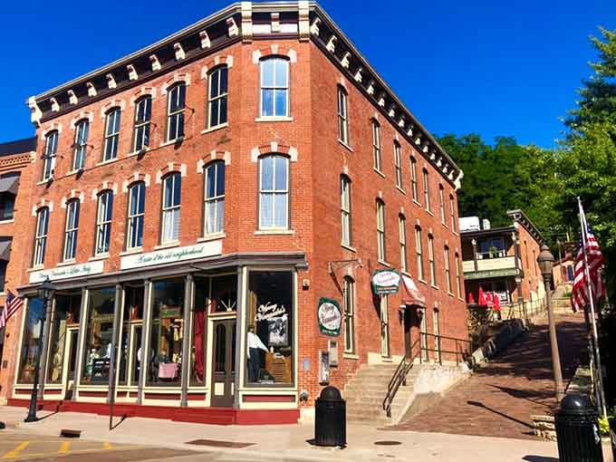 That three-story brick beauty isn't just architecturally stunning—it's your gateway to Italian-American comfort food in the heart of historic Galena.