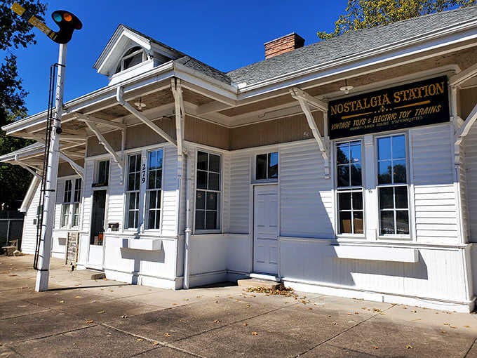 This charming restored train depot in Versailles, Kentucky is hiding more magic than you'd ever guess from the outside.