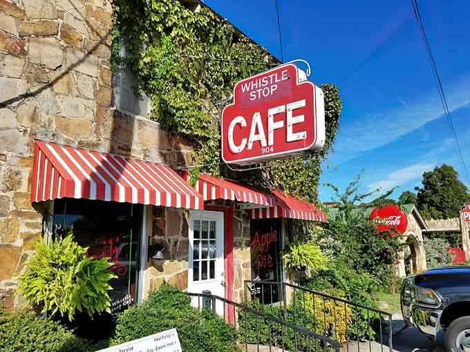 That ivy-covered stone facade with candy-striped awnings looks like something from a fairy tale about really good food.