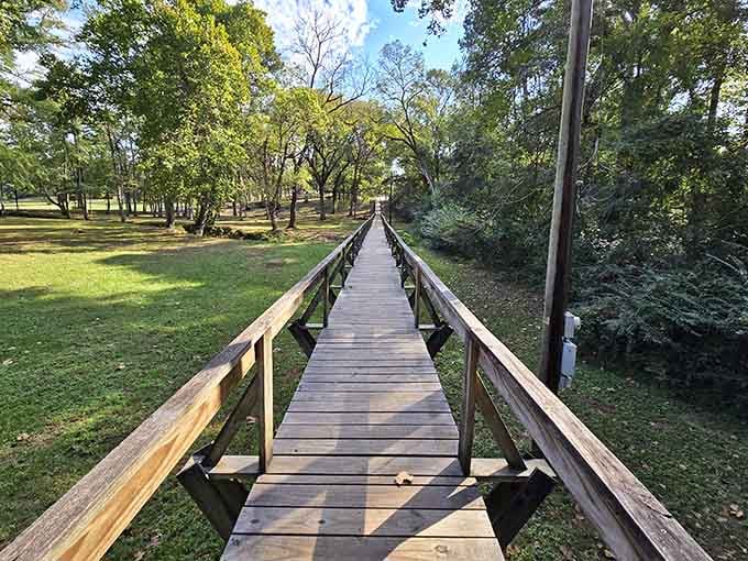Five hundred and forty-six feet of pure Texas magic, stretching into the trees like nature's own runway.