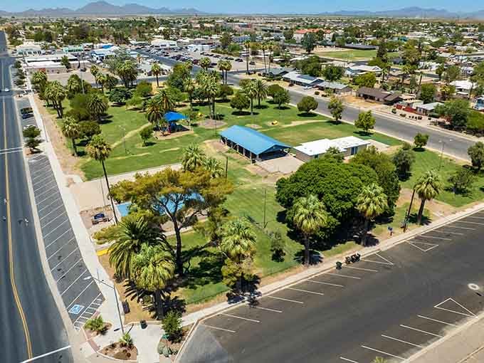 Small-town Arizona living looks pretty good from up here, doesn't it? Wide streets, open skies, and affordable everything.