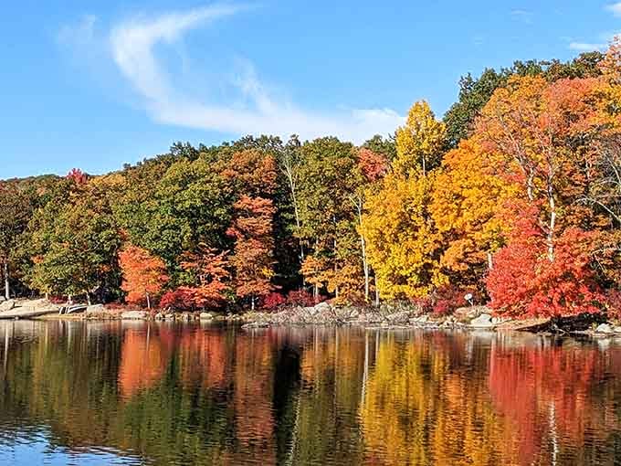 That glassy water isn't showing off, it just can't help itself at Harriman State Park.