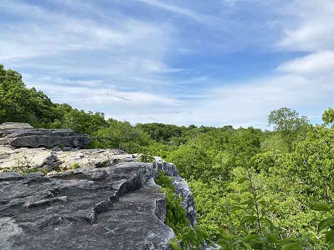 These impressive limestone bluffs at Capen Park offer breathtaking views and challenging climbs that'll make you forget you're in Columbia, Missouri.