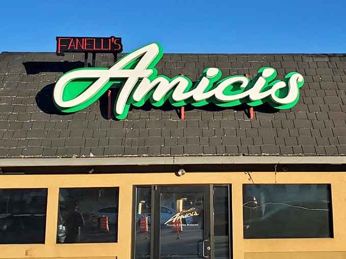 That green Amici's sign is basically a beacon calling hungry Colorado residents home for real Italian food.