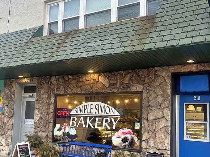 That blue door at Simple Simon Bakery in Appleton is basically a portal to pure happiness.