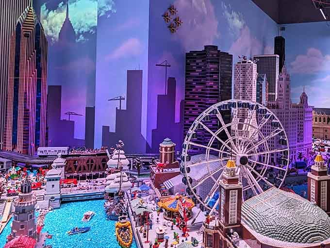 Navy Pier's Ferris wheel recreated in miniature LEGO glory, because apparently one wasn't enough for Chicago.