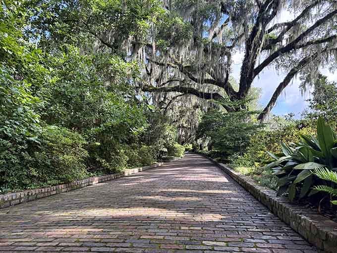 A brick road this beautiful makes you wonder why you ever stayed on the highway in the first place.