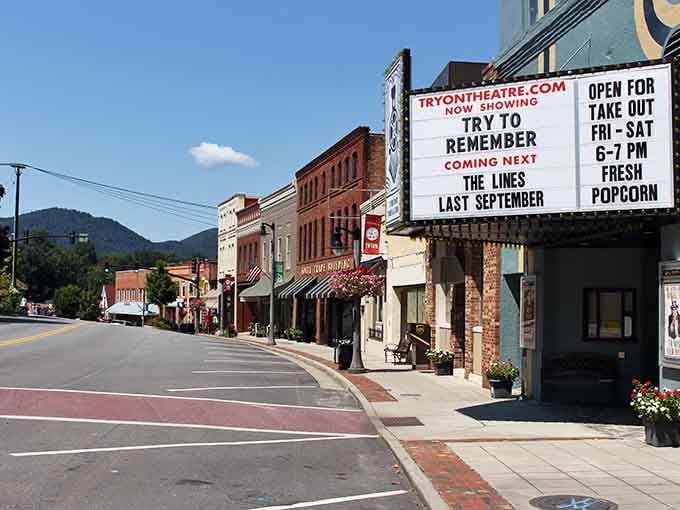 Tryon Theatre's marquee proves small towns still know how to put on a show.