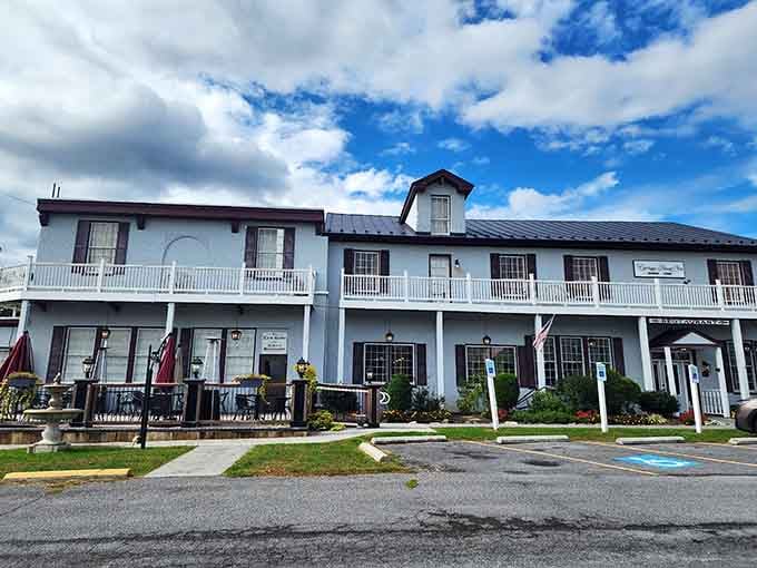 The historic architecture and pristine exterior tell you immediately that something special is waiting beyond those doors.