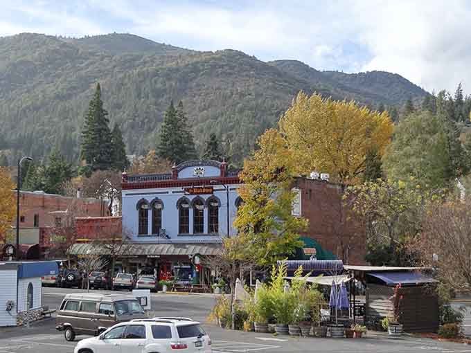 Ashland's downtown buzzes with life, where colorful storefronts and mountain backdrops make every stroll feel cinematic.