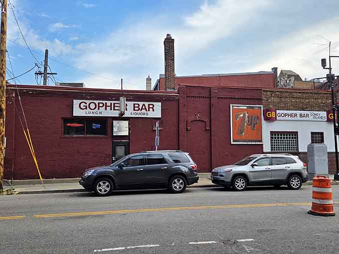 That vintage signage isn't trying to be retro—it's the genuine article, standing proud on West Seventh Street.