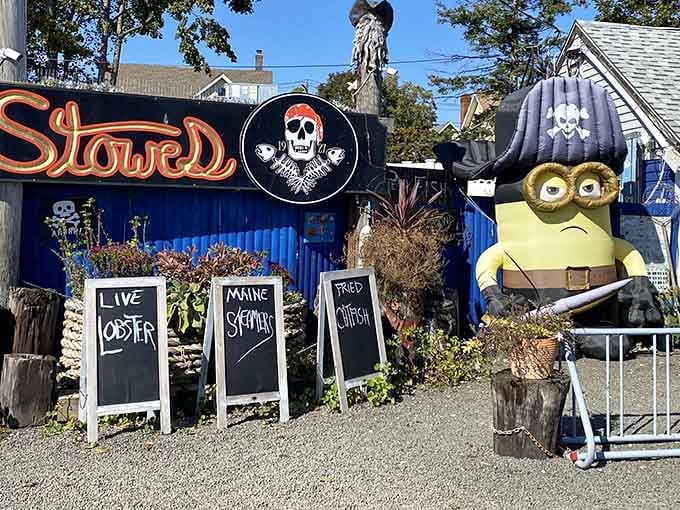 That inflatable pirate Minion isn't just decoration, he's a warning that something seriously delicious awaits inside.