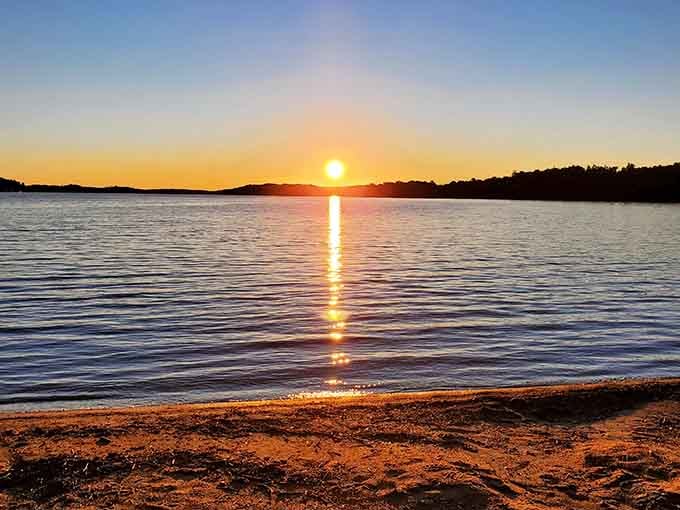 When the sky decides to show off at Van Riper State Park, the lake becomes a mirror for nature's greatest hits.