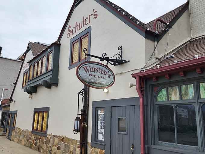 That Winston's Pub sign isn't just decoration, it's an invitation you'd be foolish to ignore.