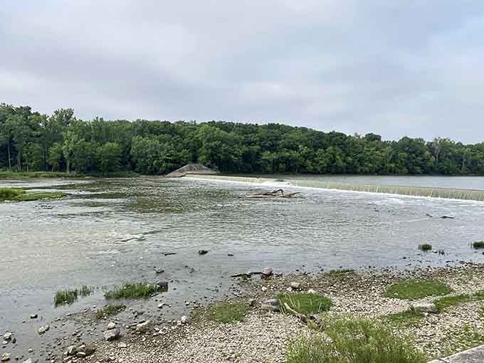 The Maumee River doesn't just flow here, it puts on a whole show with clouds as backup dancers.