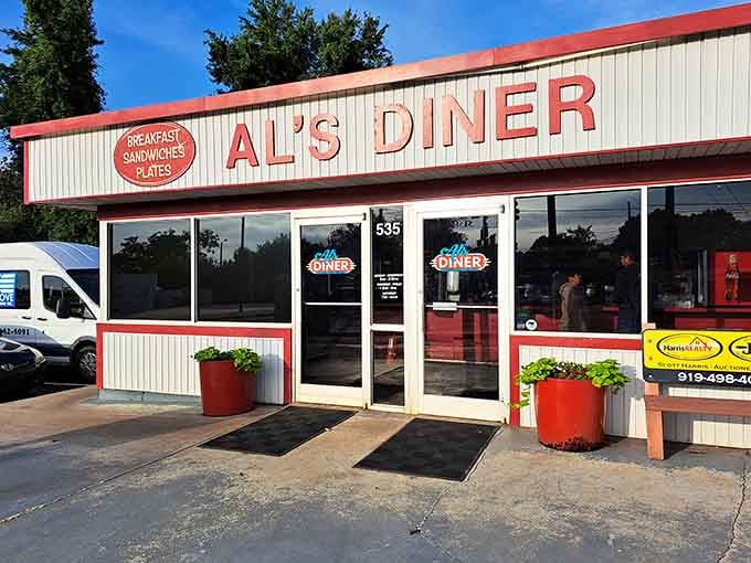That bold red sign isn't just advertising breakfast, it's making a promise Pittsboro has kept for years.
