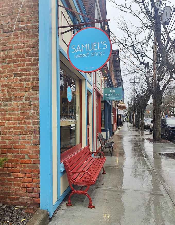 Rain or shine, Samuel's Sweet Shop in Rhinebeck is always worth a visit for something sweet and cozy!