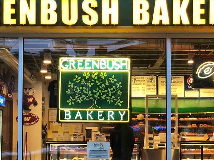 That glowing neon sign on Regent Street is basically Madison's version of a Bat-Signal, but for donuts.