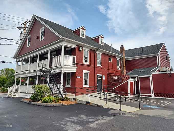 That bold red exterior isn't just eye-catching, it's practically a landmark with a personality all its own.