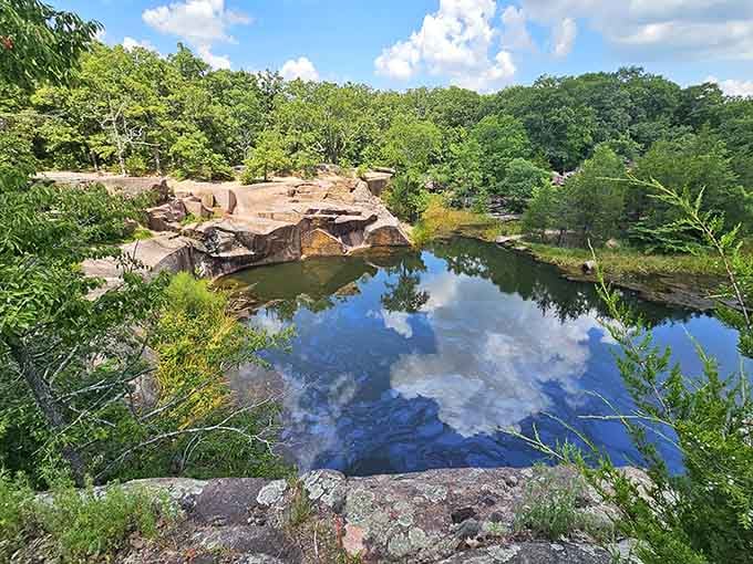 Billion-year-old granite and a mirror-still pond. Missouri really outdid itself here.
