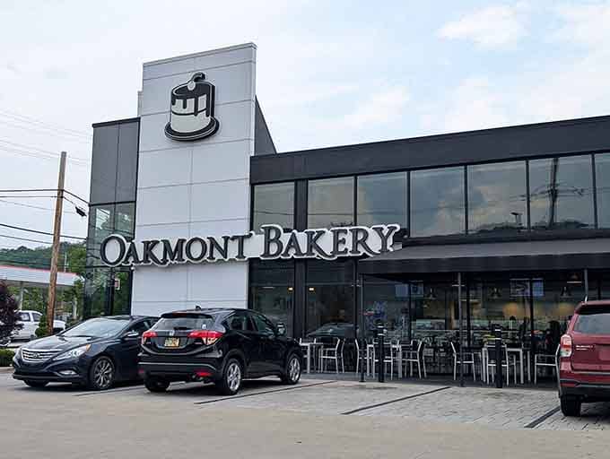 Modern, sharp, and unapologetically confident, Oakmont Bakery's exterior means exactly what it looks like.