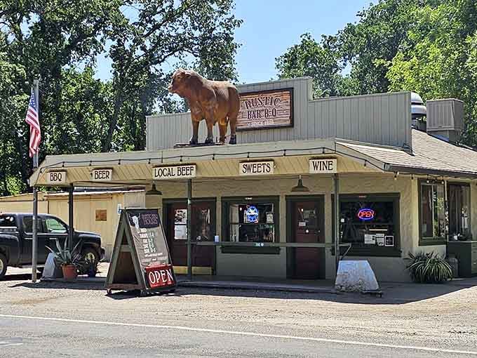 That cow on the roof isn't just decoration, it's a promise of what's waiting inside for you.