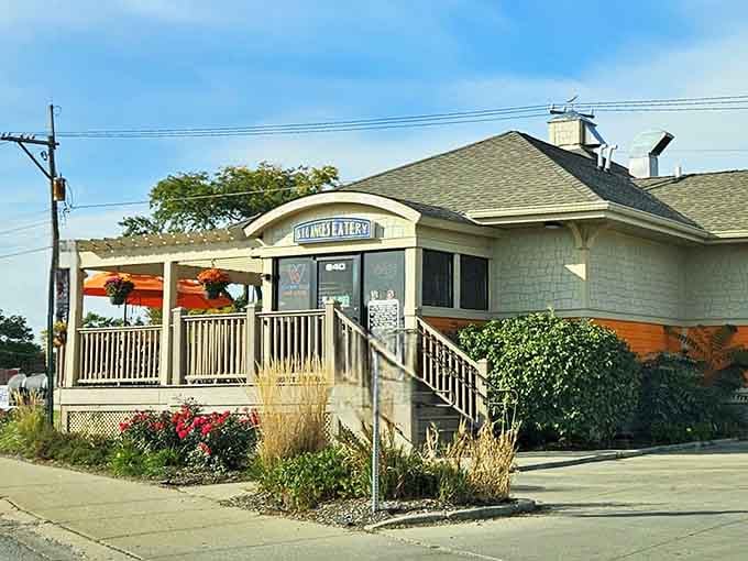 That bold orange exterior isn't shy, and neither is the BBQ hiding inside Big Ange's Eatery.