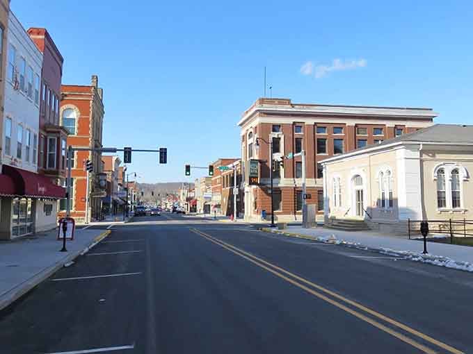 Main Street looks like it escaped from a time capsule, complete with red brick charm and zero traffic jams.